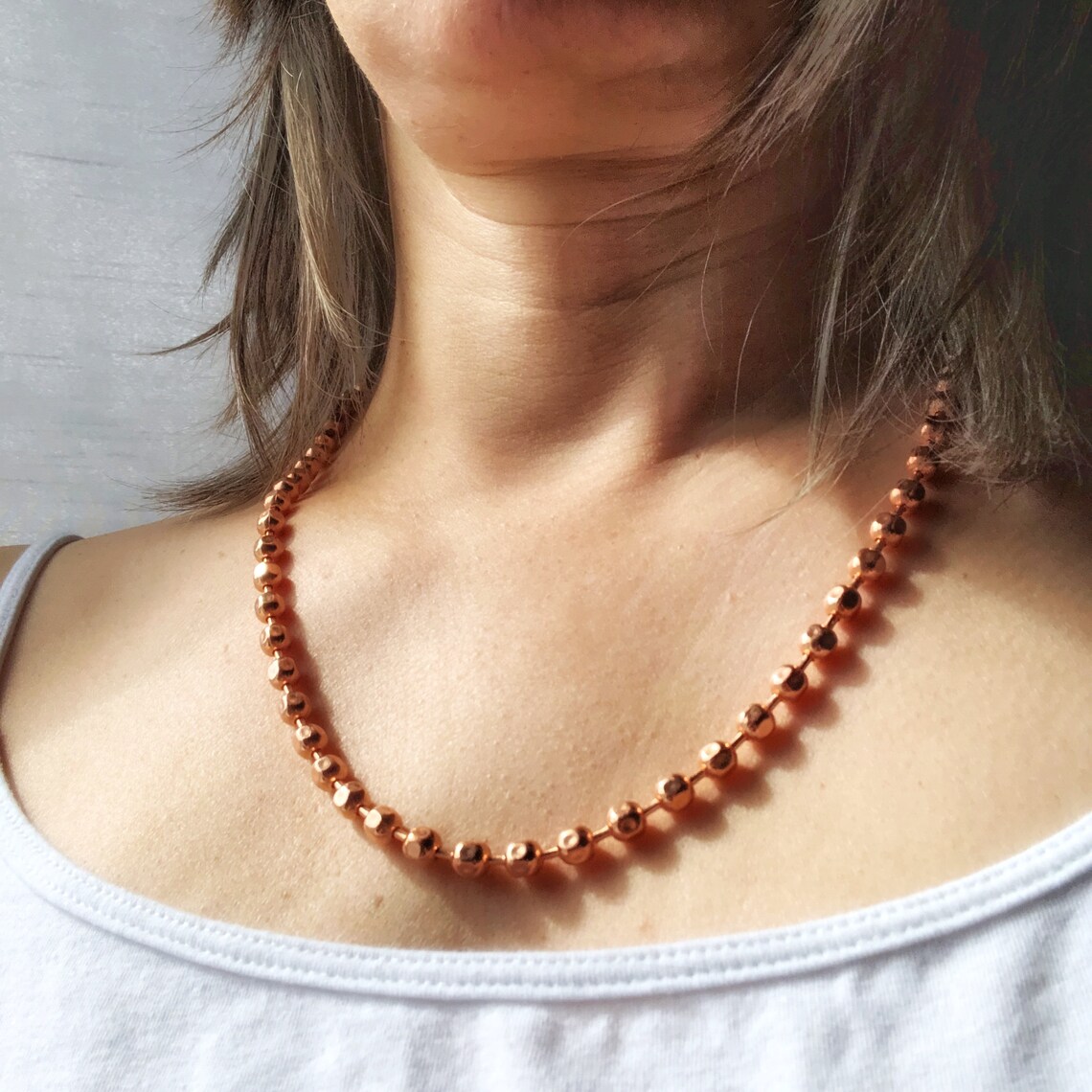 6mm Ball Chain Copper Necklace Oversize Ballchain Genuine - Etsy