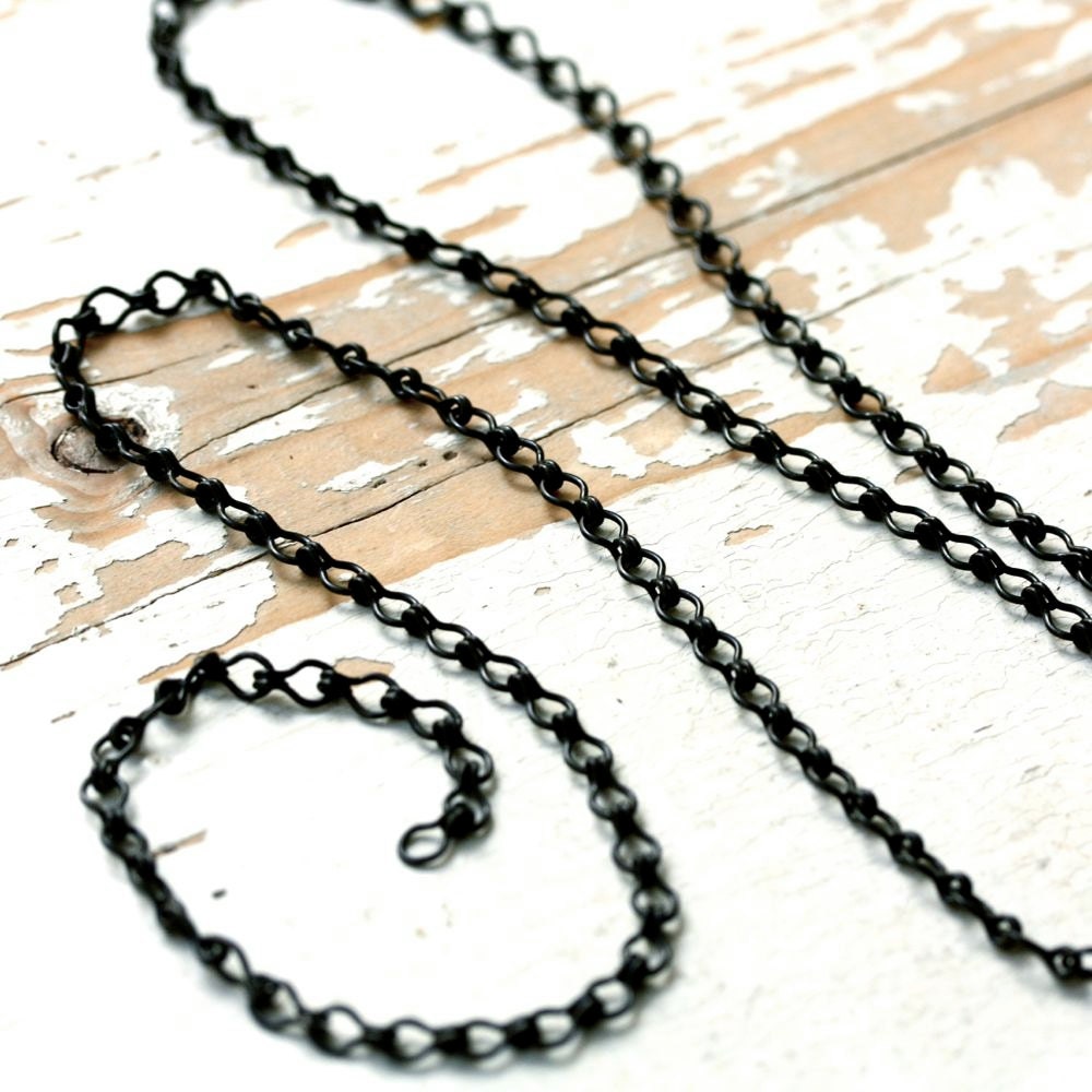 Black Chain 4mm Ladder Chain Matte Dark Brass Round Wire - Etsy