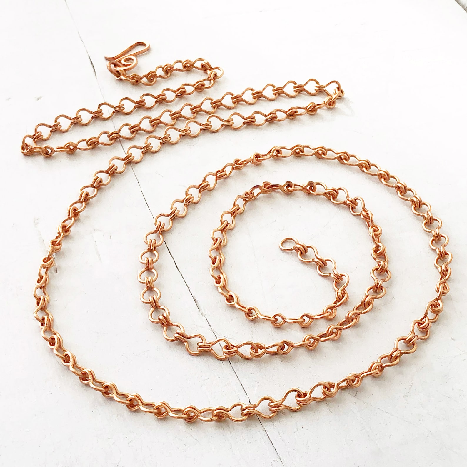 Genuine Copper Necklace Chain Adjustable Custom Length Cable - Etsy Canada