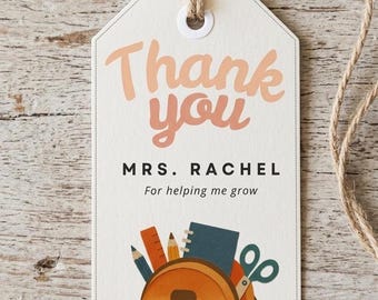 Printable Teacher Appreciation Gift Tags | Editable Thank You Notes ...