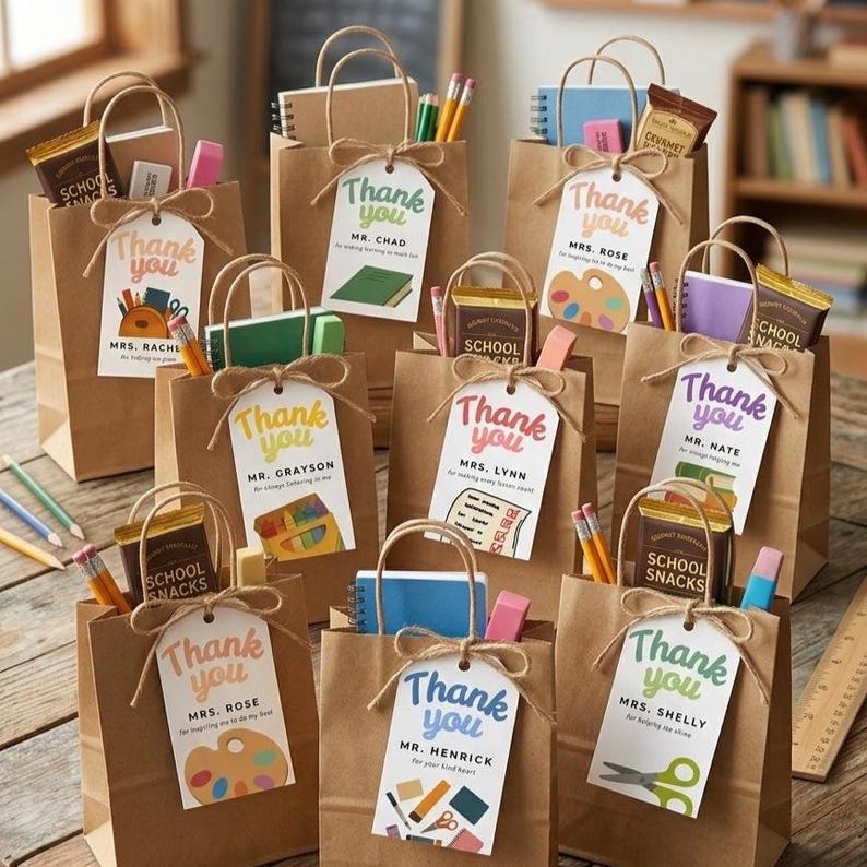 Printable Teacher Appreciation Gift Tags | Editable Thank You Notes ...