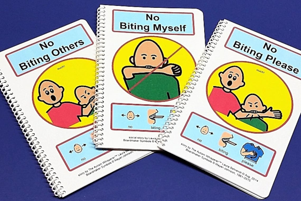 No Biting Autism Social Story Stop Biting Others or Stop - Etsy