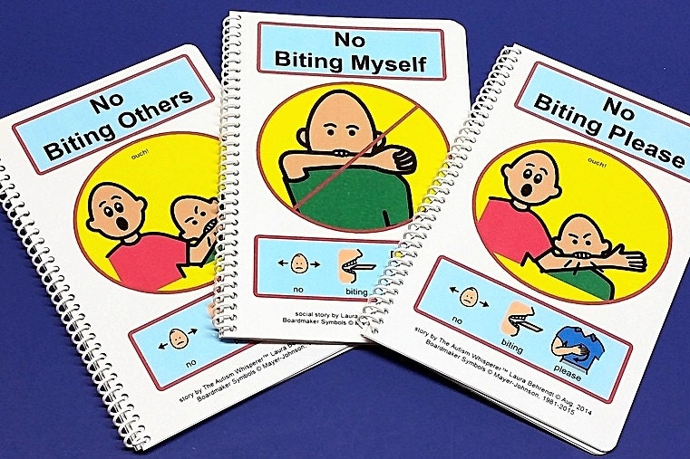 No Biting Autism Social Story Stop Biting Others or Stop - Etsy