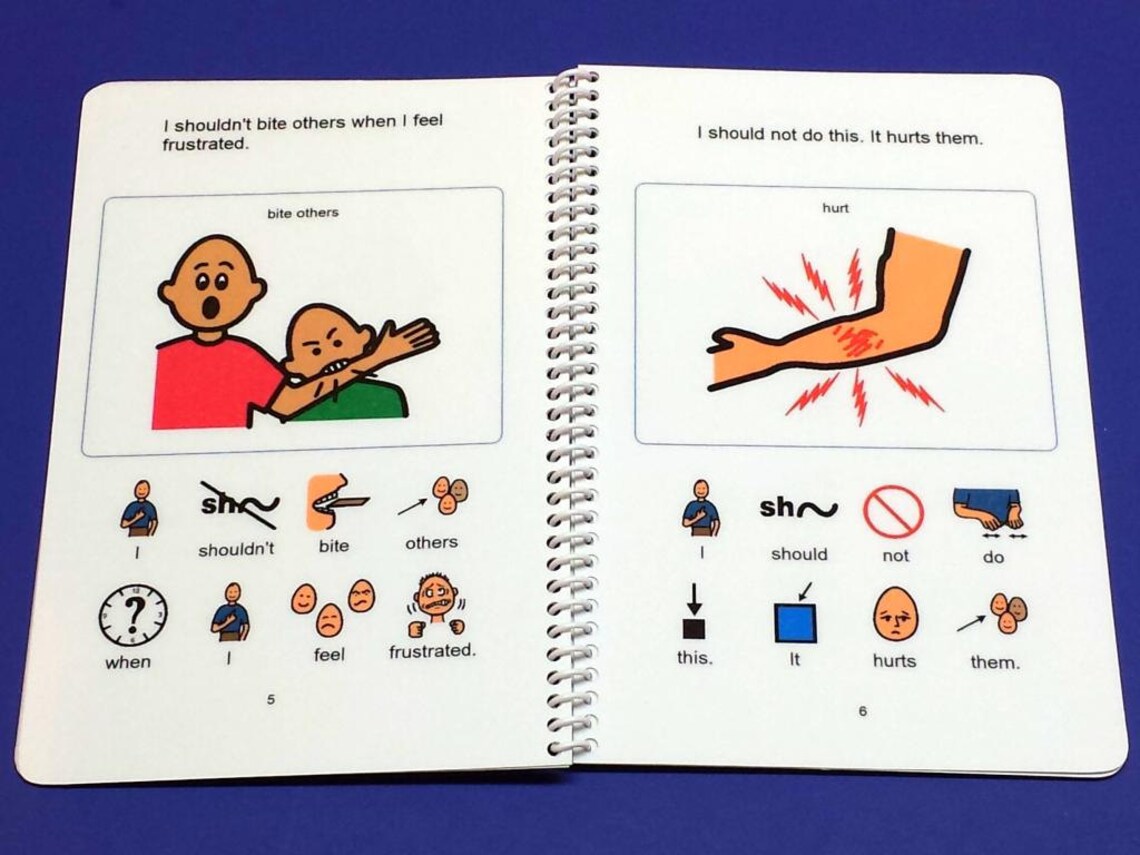 No Biting Autism Social Story Stop Biting Others or Stop - Etsy