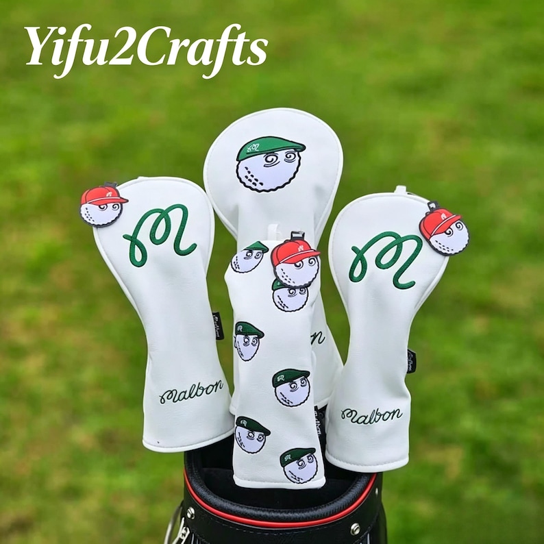 Malbon Golf Wood Head Covers Driver Woods Fairway Hybrid Golf Club Head ...