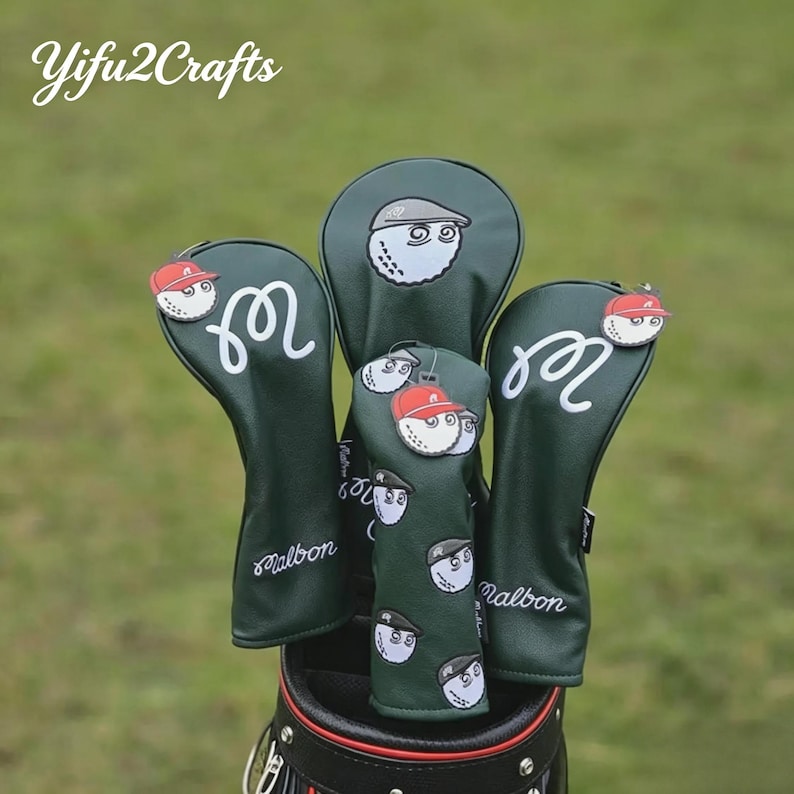 Malbon Golf Wood Head Covers Driver Woods Fairway Hybrid Golf Club Head ...