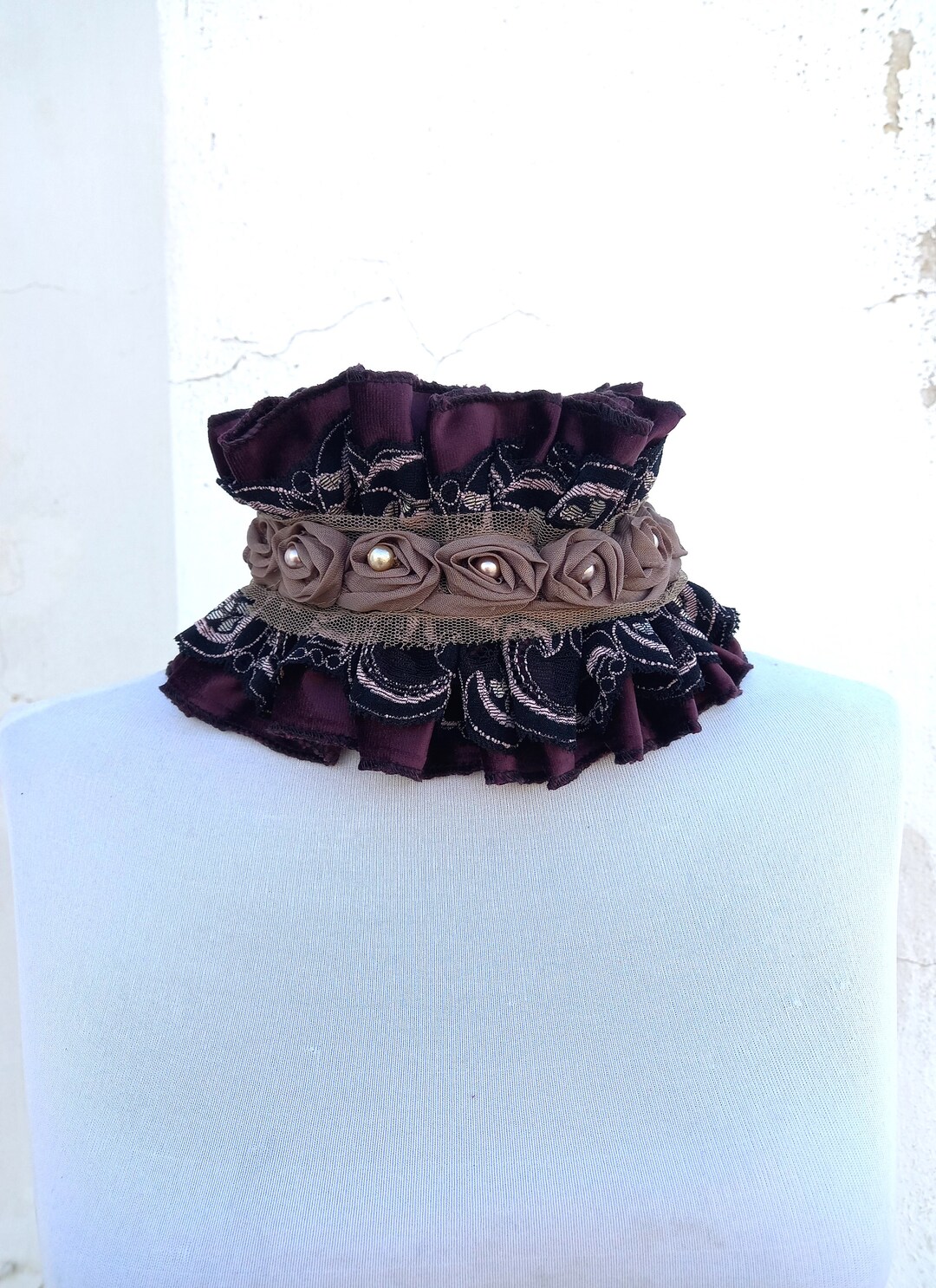 Velvet Circus Collar / Renaissance Velvet Ruffle Collar / Neck - Etsy