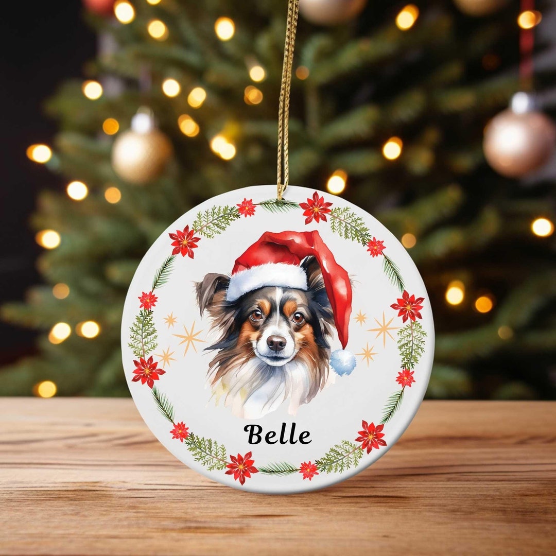 Personalized Papillon Ornament Custom Christmas Ornament Pet Name ...