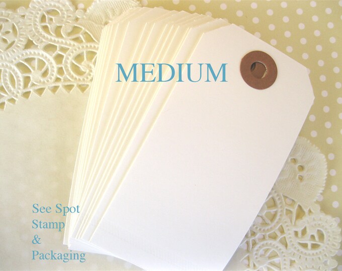 White Shipping Tags Paper Tags Hang Tag Gift Tag Blank Tag Med Tag ...