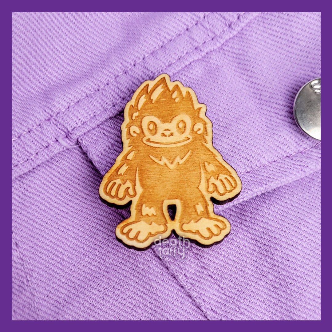 Cute Sasquatch Bigfoot Wood Lapel Pin by Death Taffy - Etsy