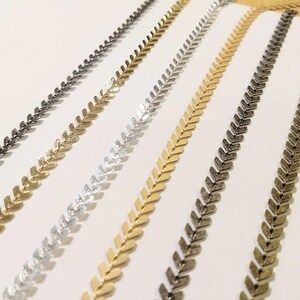 6.5mm Flat Chevron Link Chain. Sold by the Foot. - Etsy