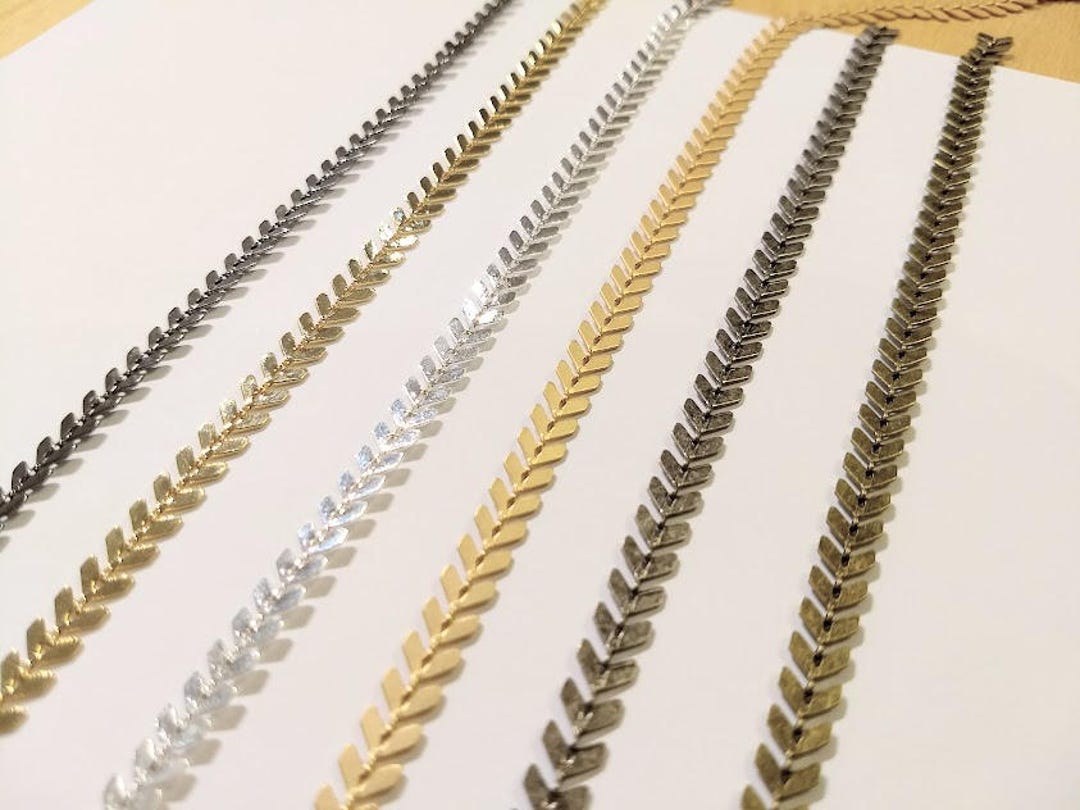 6.5mm Flat Chevron Link Chain. Sold by the Foot. - Etsy