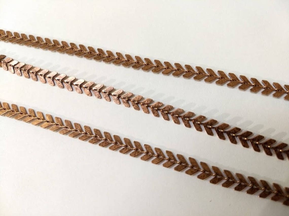6.5mm Flat Chevron Link Chain. Sold by the Foot. - Etsy