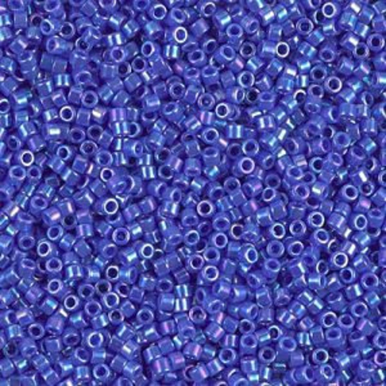 DB 1578, Star Spangle Blue, AB, Opaque - Miyuki Delica Beads - Size 11 ...