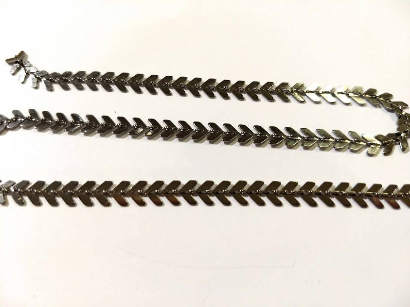 6.5mm Flat Chevron Link Chain. Sold By The Foot. | Etsy