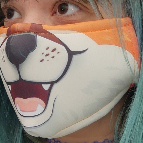 Red Fox Neck Gaiter Fox Face Mask Fox Costume Face - Etsy