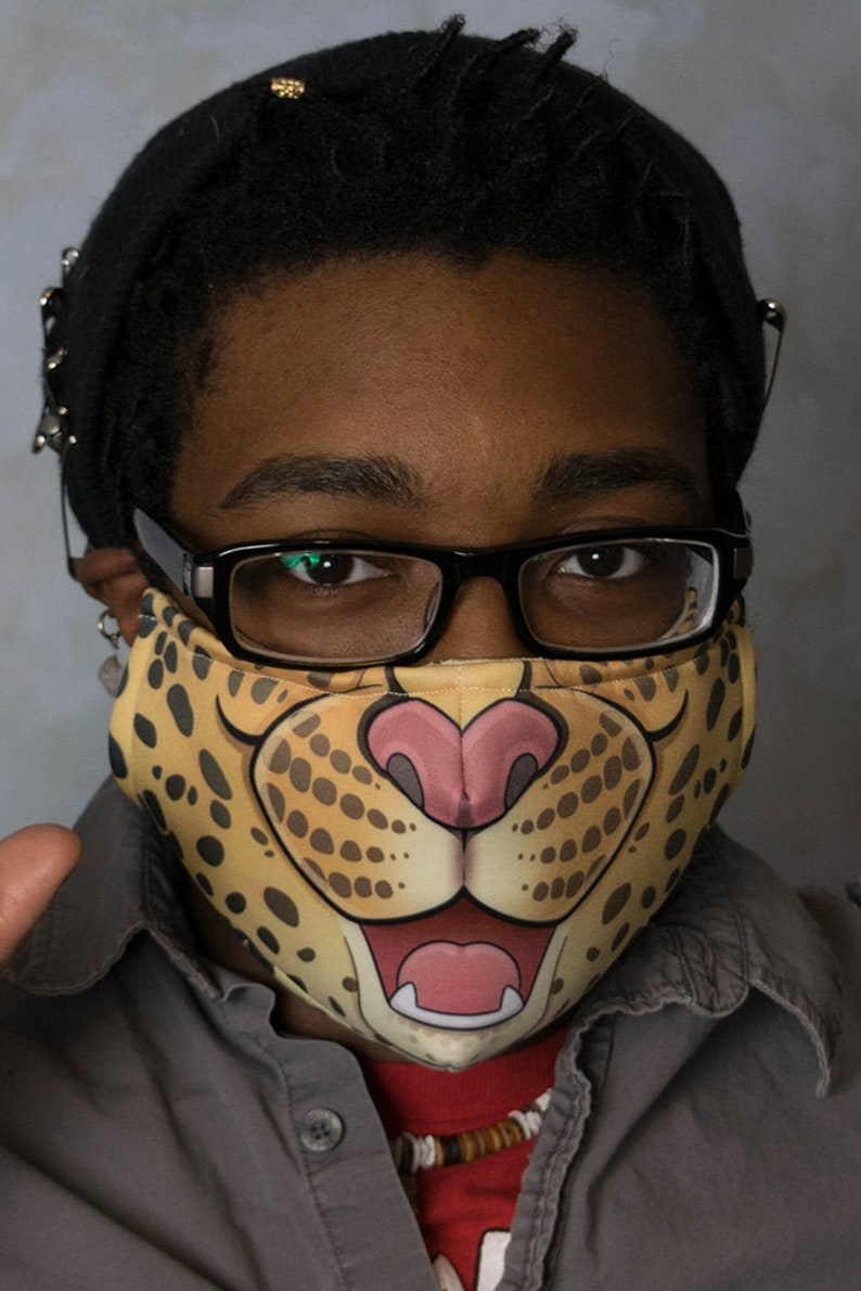 Leopard / Snow Leopard Face Mask | Etsy