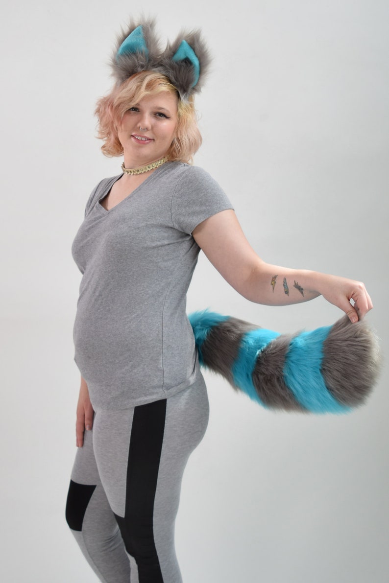 Fluffy Movie Cheshire Cat Ear And Tail Set Cosplay Etsy