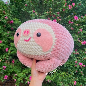 JUMBO SLOTH Kawaii Super Sized Pink Pillow Plushie Josabella’s Crochet ...
