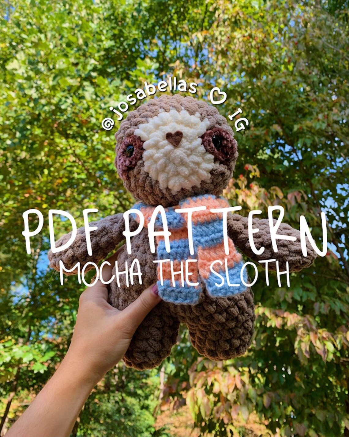PDF Crochet PATTERN Mocha the SLOTH Josabella's Crochet - Etsy