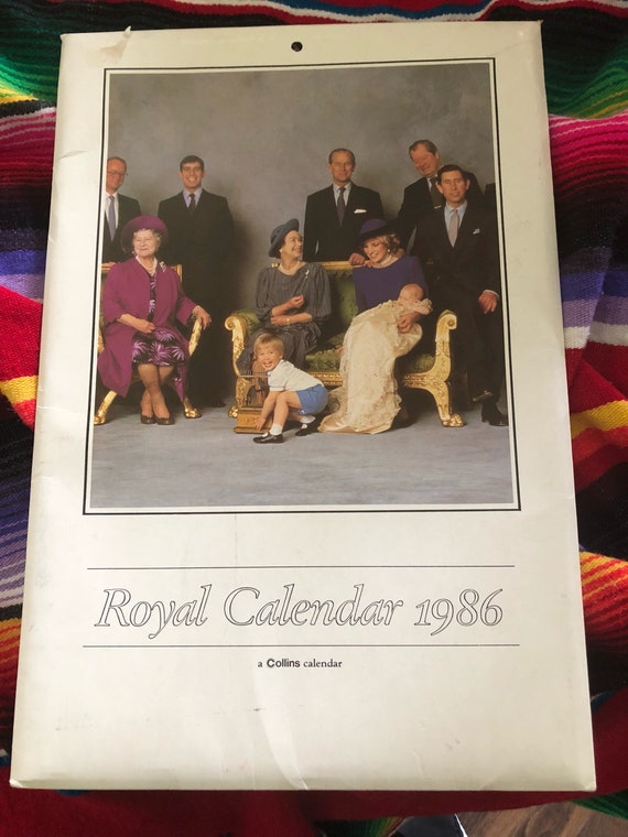 Vintage 1986 Royal Calendar | Etsy