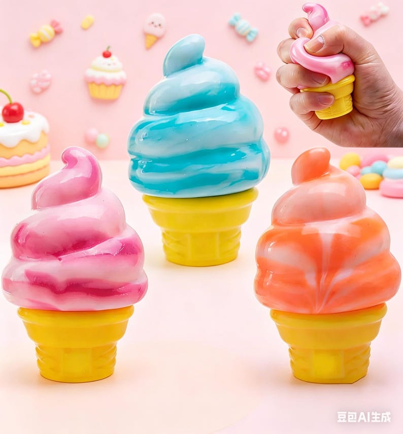 Ice Cream Squeeze Squishy, Eistüte Squishy, Sensorisches Fidget ...