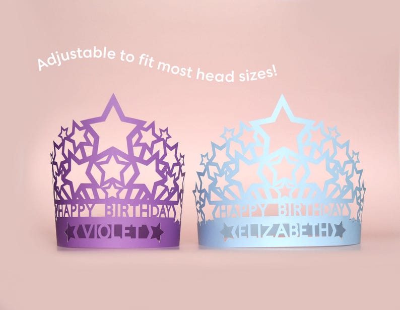 Princess Tiara SVG Template: Paper Birthday Crown Template, Add Custom ...