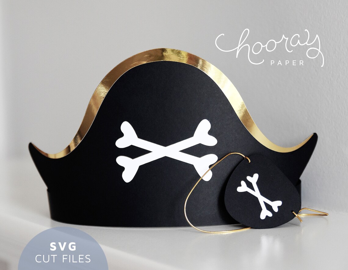Pirate Hat Eye Patch SVG Cutting Files for Cricut / Party - Etsy