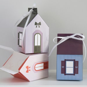 PRINTABLE House Gift Box PDF Template / Set of 3 Cute Party Favor Boxes ...