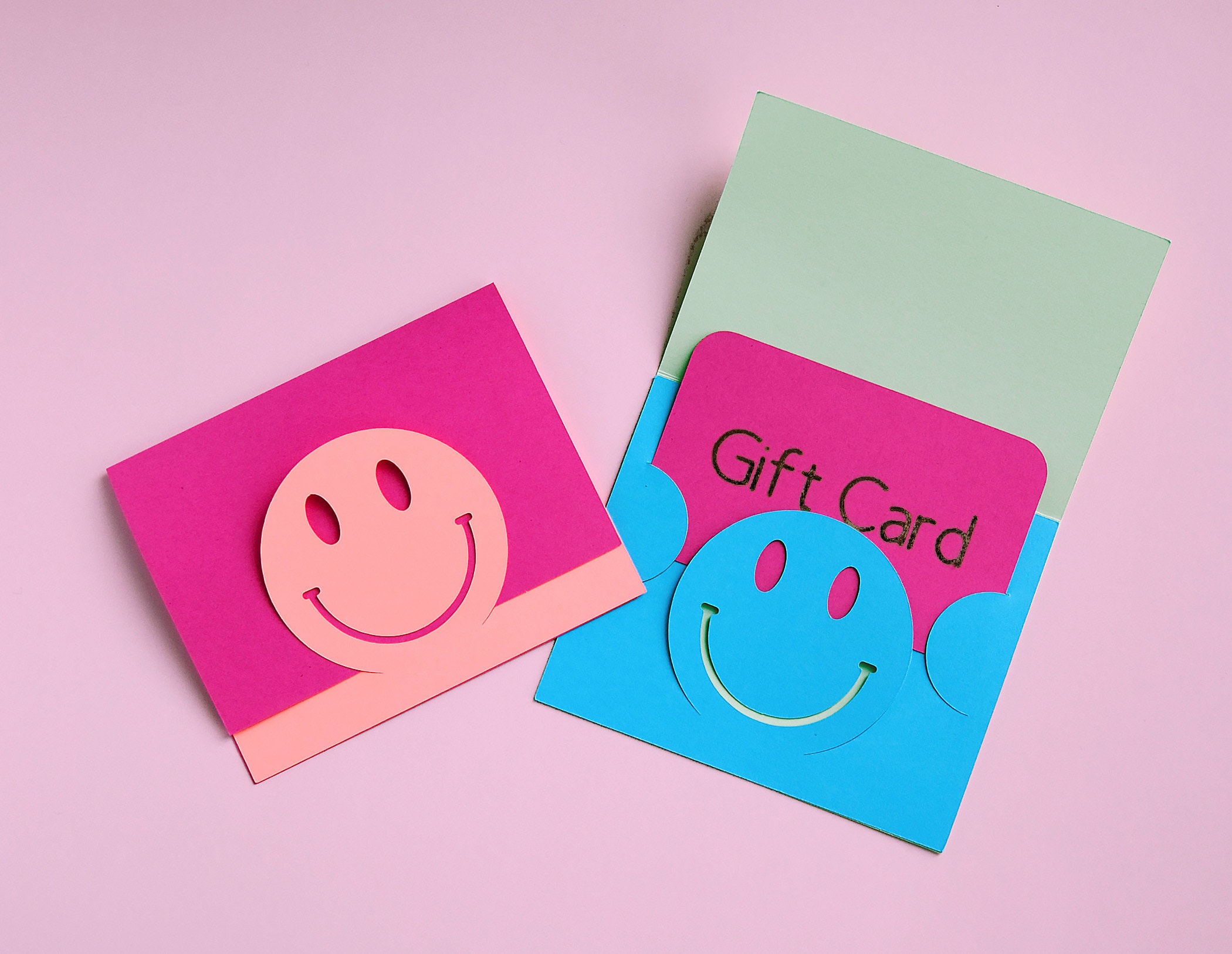 Smile Face Gift Card Holder SVG Template for Cricut or Silhouette ...