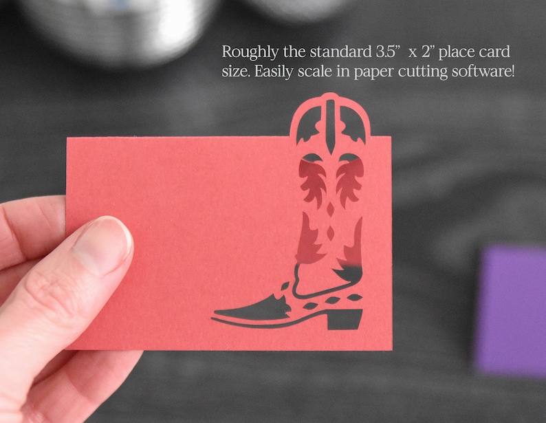 Cowboy Boot Place Card SVG Template for Cutting Machines: Western Party ...