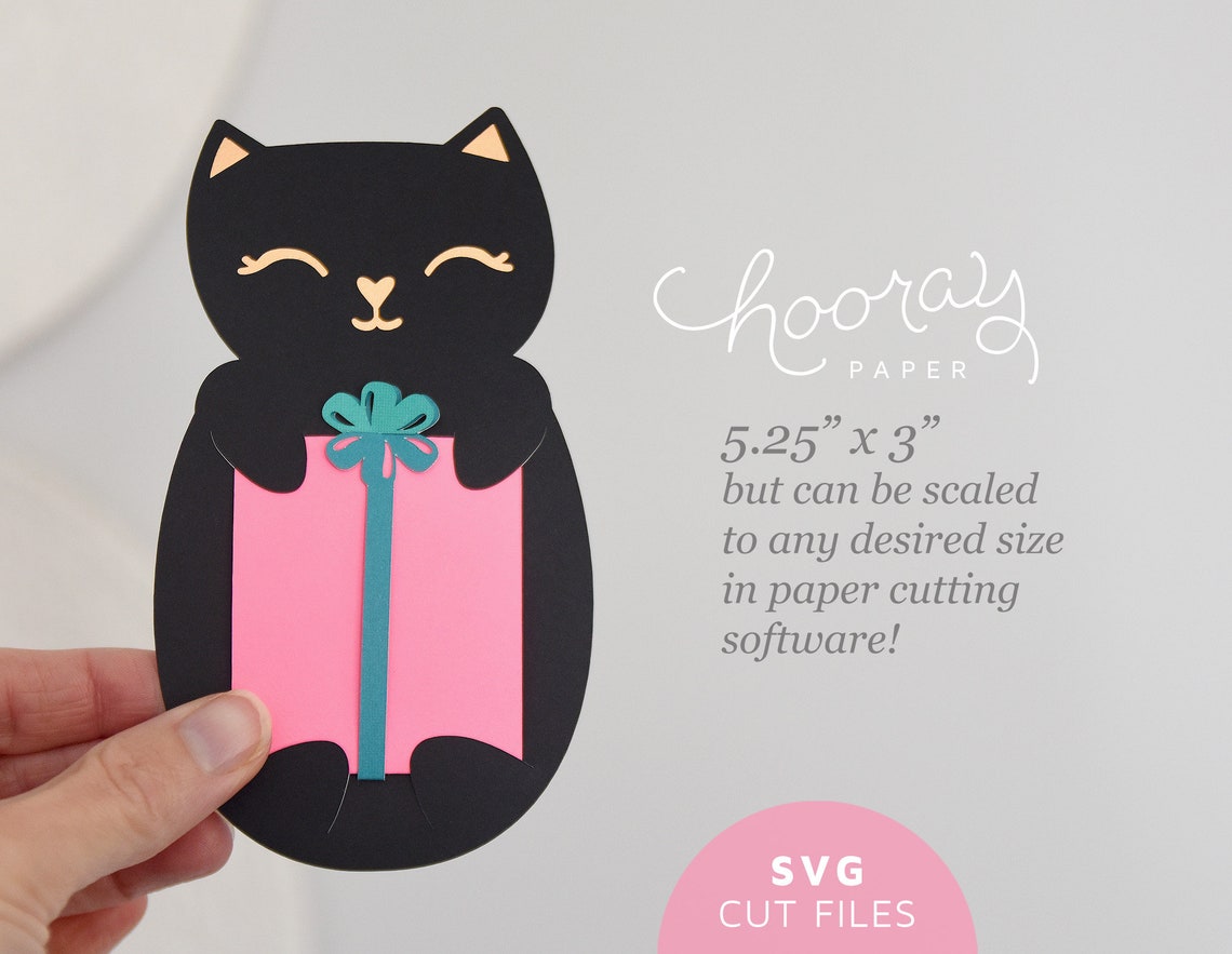 Cat Gift Card SVG Cutting Files for Cricut Scanncut2 - Etsy