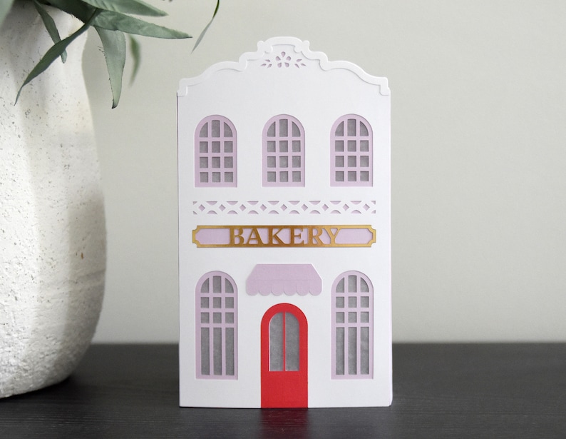 3D Paper Bakery SVG Files for Cutting Machines: Christmas Village ...