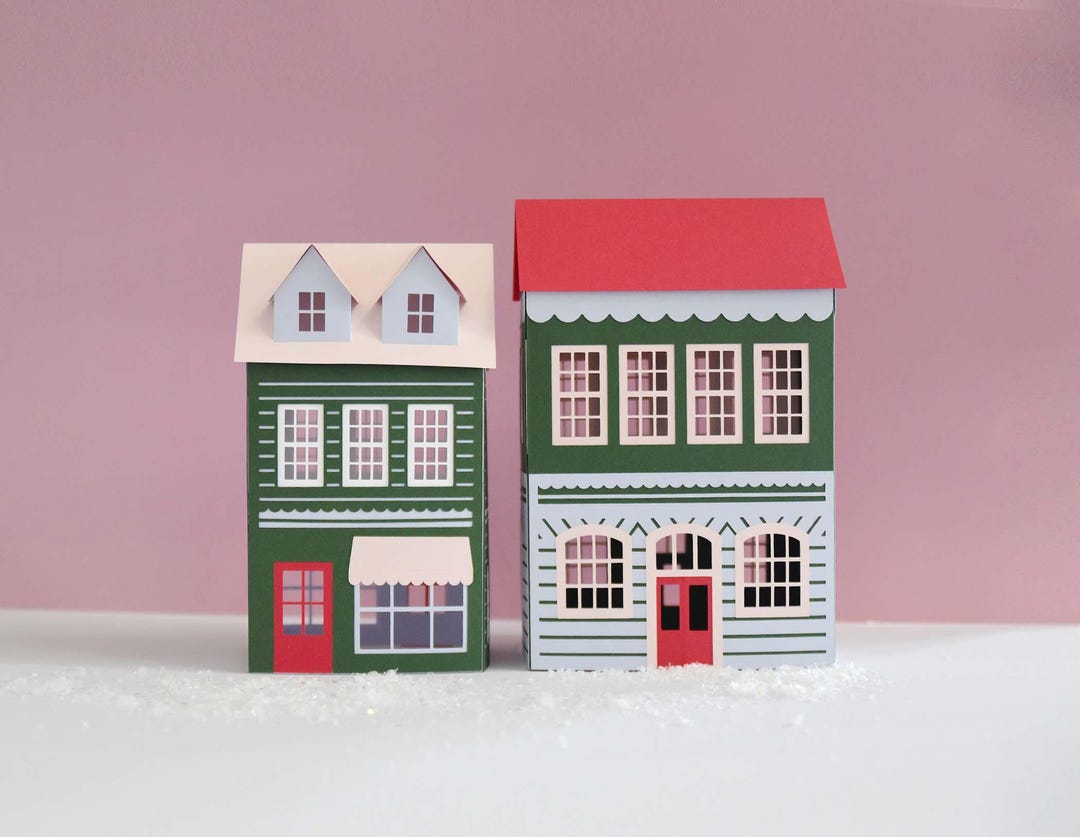 Paper House SVG Template for Paper Cutting Machine | Christmas Village ...