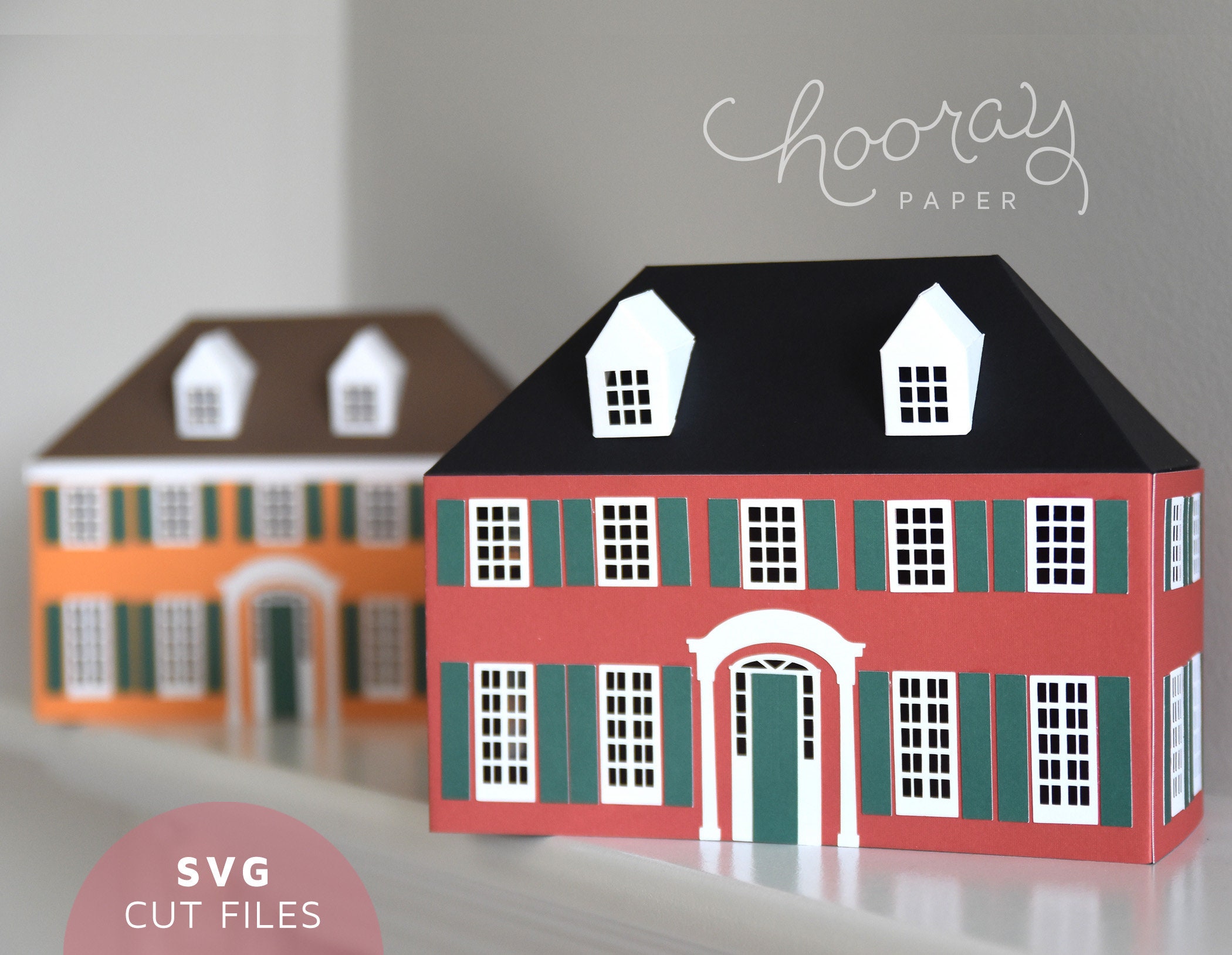 Paper House SVG Cutting Files for Cricut / Colonial Style 3D - Etsy ...