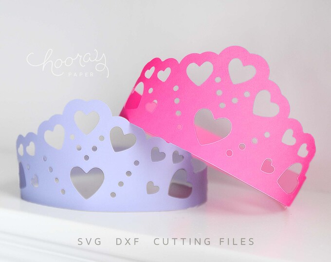 Heart Crown Tiara SVG Cutting Files for Cricut Silhouette - Etsy