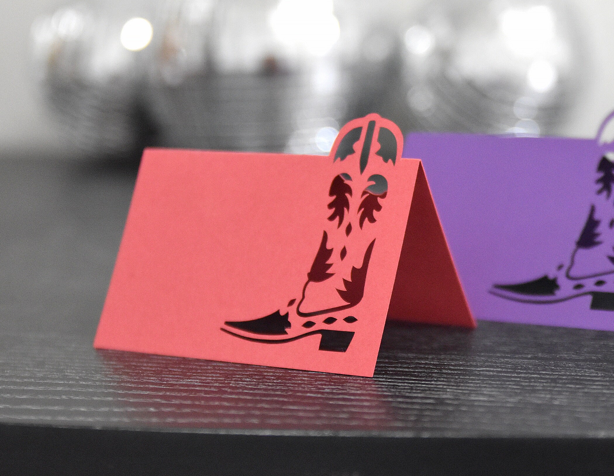 Cowboy Boot Place Card SVG Template for Cutting Machines: Western Party ...