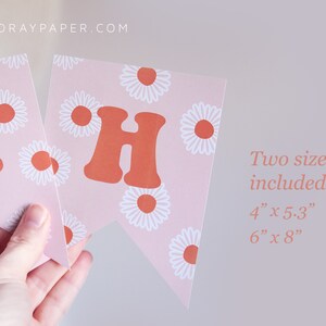 Flag Banner Printable / Boho Retro Daisy Flower Design / - Etsy