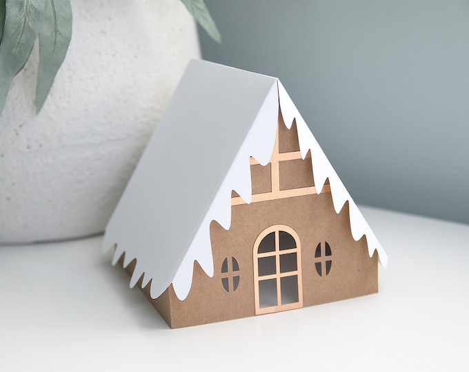 3D Paper House SVG Bundle, A-frame Cabin With Deck, Stair and ...