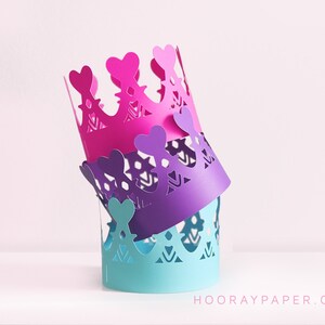 Crown SVG Template | Adjustable Princess Tiara Cutting Files (digital ...