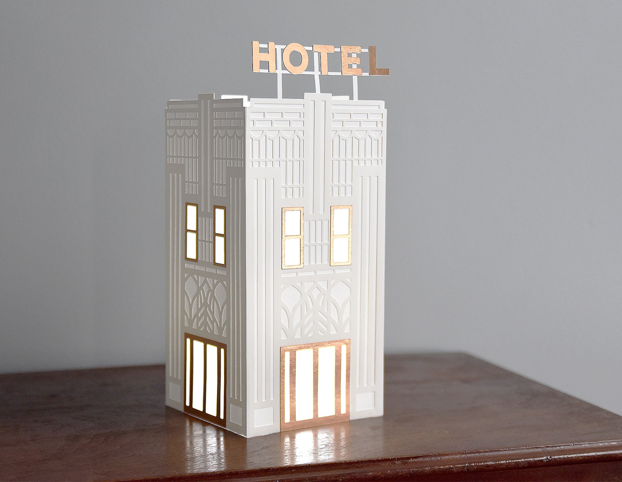 Paper Hotel Template SVG Files for Cutting Machines | DIY Christmas ...