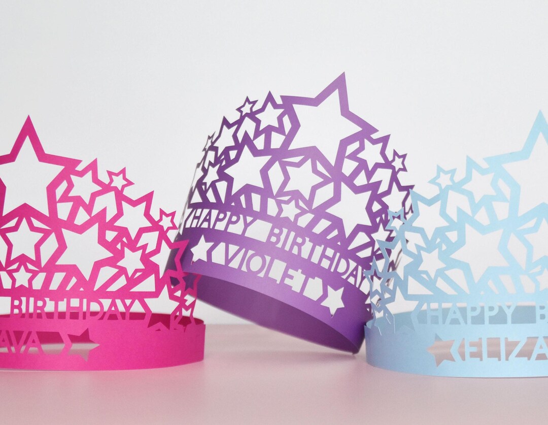 Princess Tiara SVG Template: Paper Birthday Crown Template, Add Custom ...