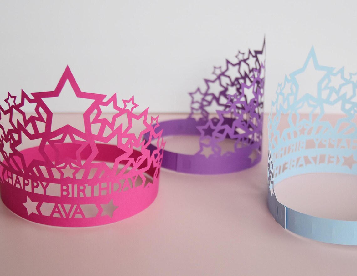 Princess Tiara SVG Template: Paper Birthday Crown Template, Add Custom ...