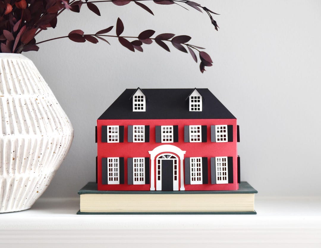 3D Paper House SVG Template: Colonial Christmas Village DIY Decor ...