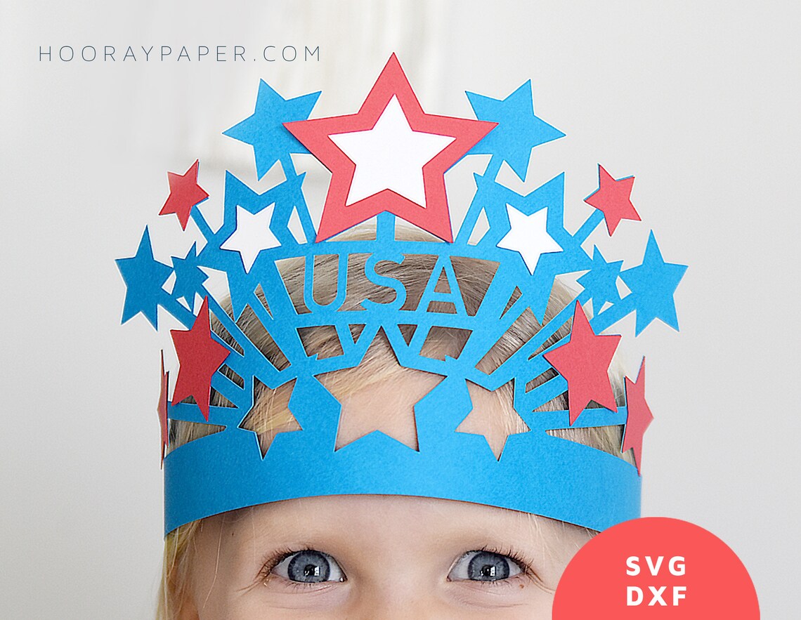 July 4th Crown SVG Cutting Files for Cricut / DXF Cutting | Etsy