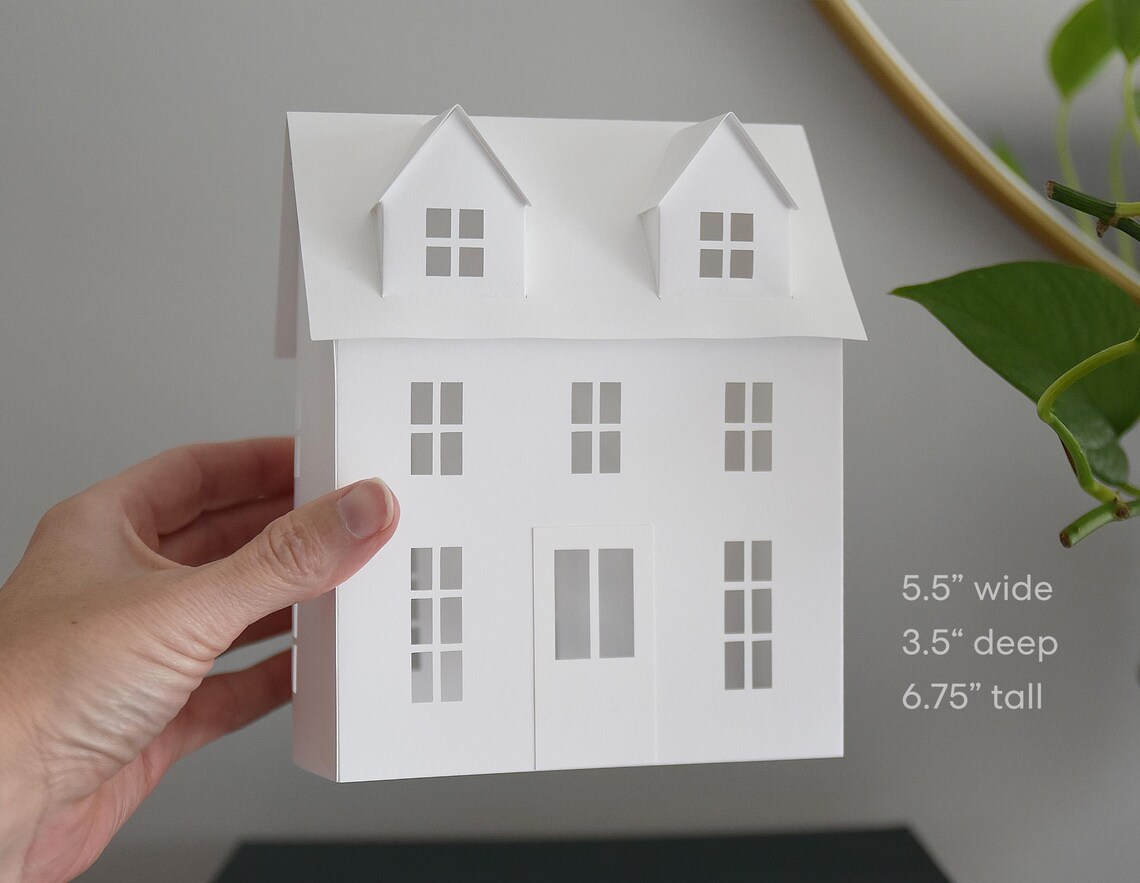 Paper House Template SVG Template for Cutting Machines: DIY Christmas ...