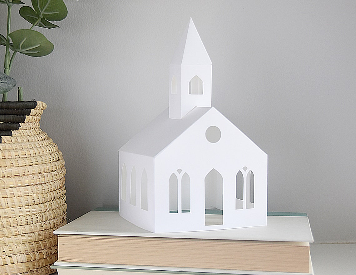 3D Paper Church SVG | DIY Christmas Village Luminary (digital Download ...