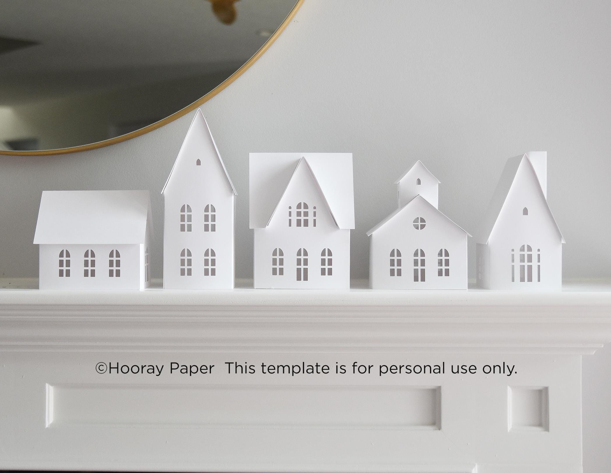 Christmas Village SVG Cut Files | DIY Paper House Luminary Templates ...
