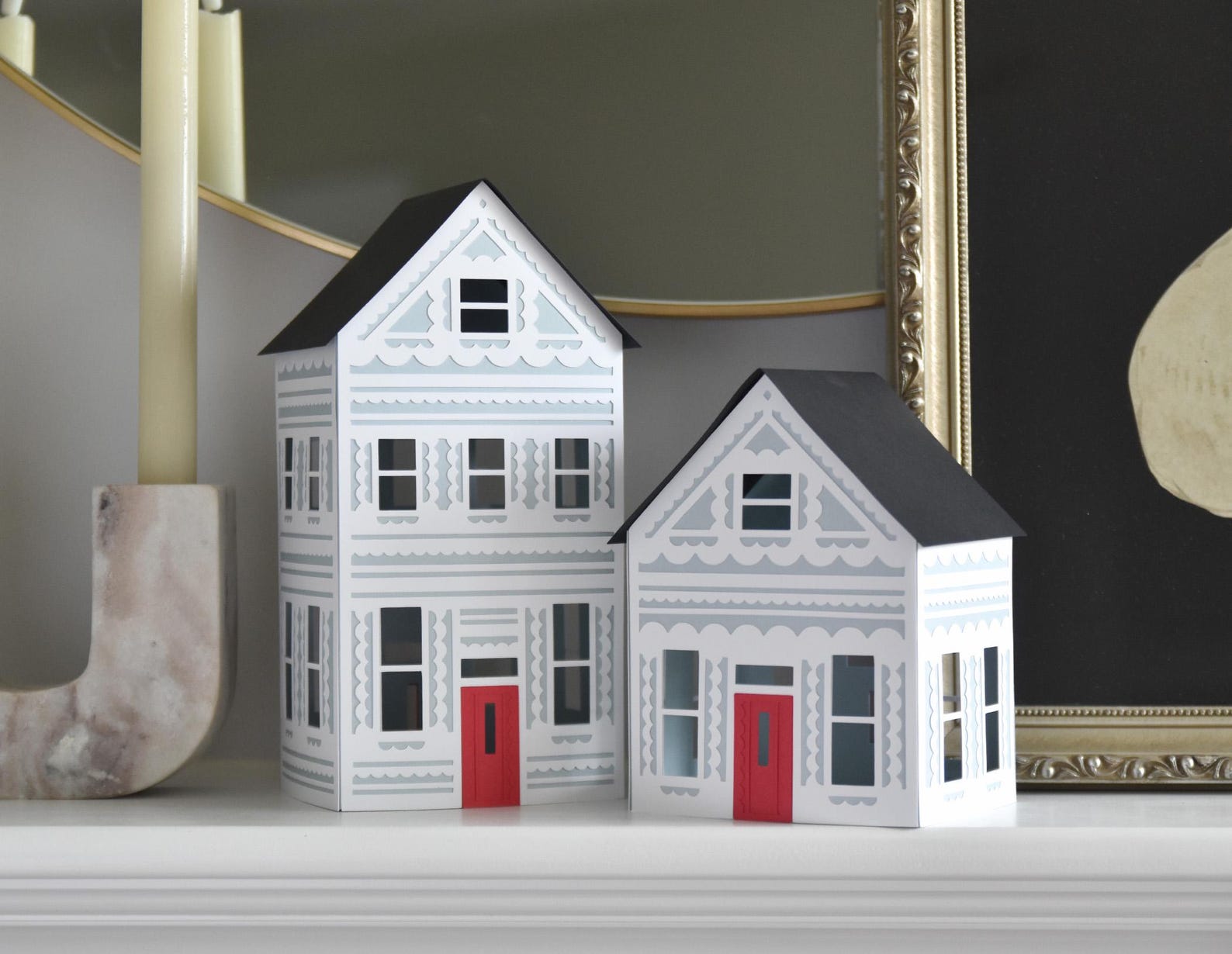 3D Paper House SVG | Putz House Template, Files for Cricut Silhouette ...