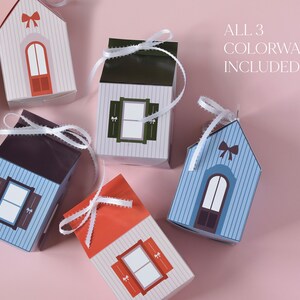 PRINTABLE House Gift Box PDF Template / Set of 3 Cute Party Favor Boxes ...
